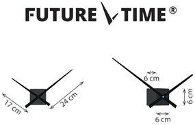 Designové nástěnné nalepovací hodiny Future Time FT3000SI Cubic silver