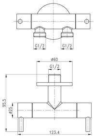 Sapho Sapho, Bidetová sprcha s dvouventilem a napojením vody na nádržku, chrom, 1209-04