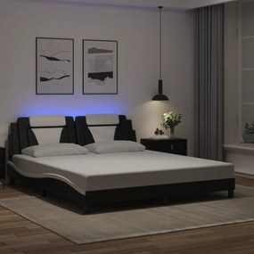 Rám postele Viana s LED bez matrace černý a bílý 180x200 cm 3214041