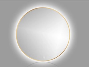 In-Design Zrcadlo RoundLine backlight - zlatý matný rám, s LED osvětlením Vypínač: S vypínačem, Průměr zrcadla (mm): 1000
