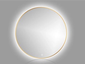 In-Design Zrcadlo RoundLine backlight - zlatý matný rám, s LED osvětlením Vypínač: Bez vypínače, Průměr zrcadla (mm): 1000