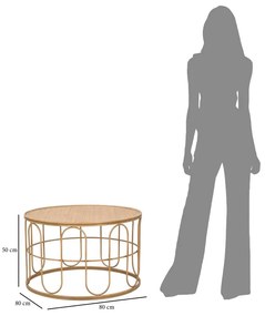Přírodní kulatý konferenční stolek Mauro Ferretti Salbi, 80x50 cm