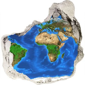 Wallmuralia Díra 3D fototapeta nálepka Mapa světa 75x75 cm