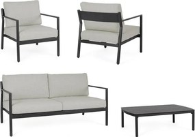 BIZZOTTO Zahradní set pohovky, křesel a konferenčního stolku SIRIUS černý 8051836778764