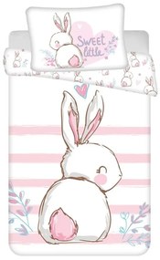 Bavlněné povlečení do postýlky BUNNY SWEET bílé Rozměr povlečení: 40 x 60 cm | 100 x 135 cm
