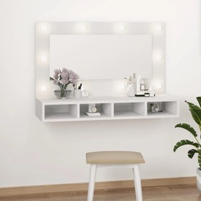 Zrcadlová skříňka s LED bílá 90x31,5x62 cm