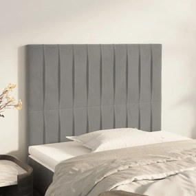 Čelo postele světle šedé 80x5x118/128 cm sametové 3116600