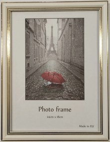 Bondecor Fotorám dřevěný bílozlatý - frézovaný Velikost: 10x15