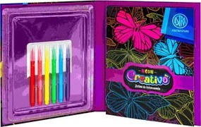 ASTRA CREATIVO Vybarvovací set Neon Animals / Omalovánky / 6 neonových