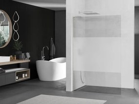 Mexen Kioto L, sprchová zástěna Walk-In 120 x 200 cm, 8mm čiré sklo-námraza, broušená ocel profil, 800-120-103-97-35