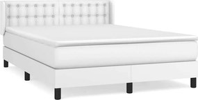 Box spring postel s matrací bílá 140x200 cm umělá kůže 3130782
