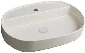 Isvea, INFINITY OVAL keramické umyvadlo na desku, 60x40 cm, Ivory, 10NF65060-2K
