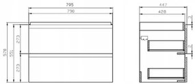 Cersanit Moduo, závěsná skříňka + umyvadlo 80cm, bílá, S801-316-DSM