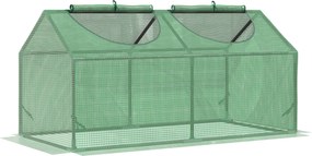 Outsunny Polyethylenový skleník s oknem PE - Skleník na rajčata s chladicím rámem 120 x 60 x 60 cm Zelený | Aosom