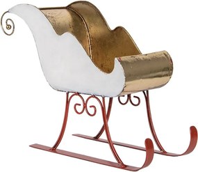 Bílo-zlaté kovové sáně Christmas Sleigh - 38*15*28 cm