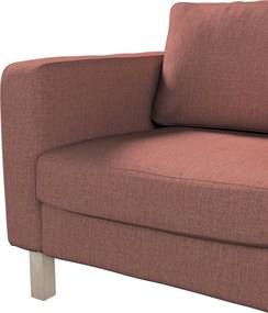Potah na křeslo IKEA Karlstad, krátký barva hnědá látka pletený vzor