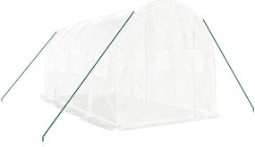 Skleník s ocelovým rámem bílý 8 m² 4 x 2 x 2 m 3188028