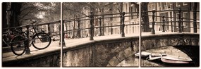 Obraz na plátně - Romantický most přes kanál - panoráma 5137FC (150x50 cm)