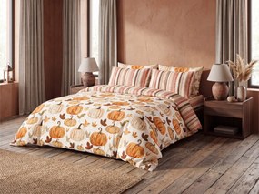 Flanelové povlečení PUMPKINS & STRIPES barevné Rozměr povlečení: 70 x 90 cm | 140 x 220 cm