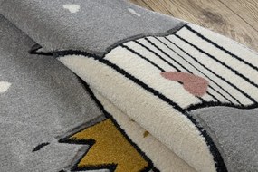 Koberec KIDDO 6106 světle šedý/bílý kruh