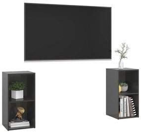 vidaXL Marketos TV skříňky 2 ks šedé vysoký lesk 72x35x36,5 cm kompozitní dřevo