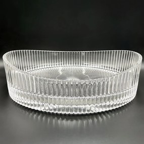 Rea Harper, skleněné umyvadlo na desku 500x370x140 mm, čirá, REA-U8525