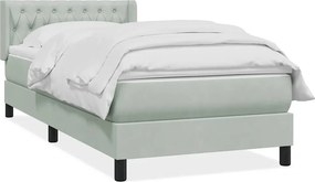 Box Spring Postel s matrací Světle šedá 90x220 cm Samet 3318393