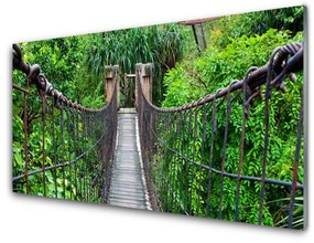 akrylový obraz Most Stromy Architektura 125x50 cm