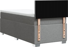Box spring postel s matrací světle šedá 90x200 cm textil 3285764
