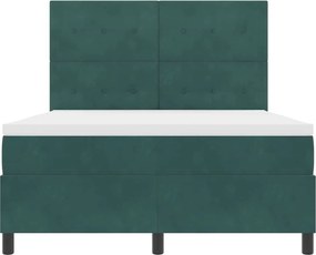 Postel s boxspringem s čelo Tmavě zelená 140 x 200 cm samet 3339839