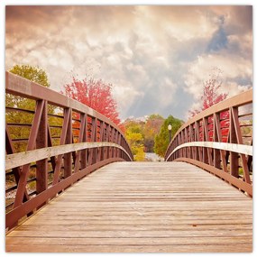 Obraz - dřevěný most (30x30 cm)