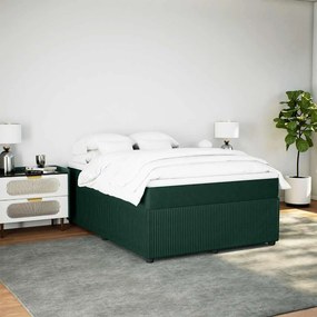 Box spring postel s matrací tmavě zelená 140x200 cm samet 3285647