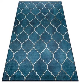 Dywany Luszczow Kusový koberec ANDRE pratelný 1181 Marocká mřížka protiskluz, modrý Rozměr koberce: 120 x 170 cm