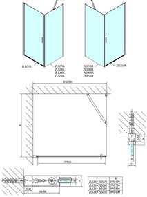 Polysan ZOOM LINE sprchové dveře 1000mm, čiré sklo, ZL1210