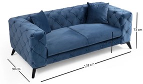 2-místná pohovka Como 197 cm modrá