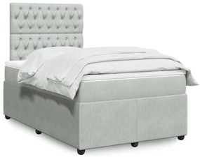 Box spring postel s matrací světle šedá 120x190 cm samet 3294592