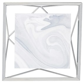 Umbra - Industriální rámeček na fotografie 10x10 cm stojací / závěsný Stříbrný PRISMA