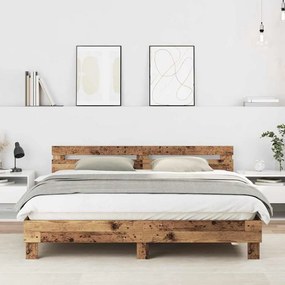 Rám postele Staré dřevo 203 x 185 x 70 cm Kompozitní dřevo 3385625