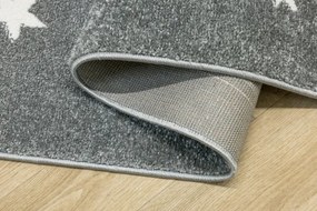 Dětský koberec Lima 9377C Zajíček s brýlemi šedý / krémový