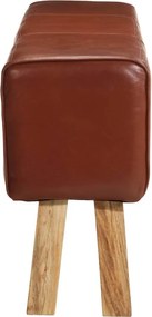 Lavice gymnastický kůň 160 cm hnědá pravá kůže a mangovník 320607