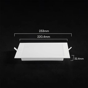 LED Solution Bílý vestavný LED panel hranatý 220 x 220mm 18W CCT Economy+ 104866