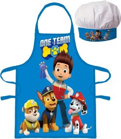 DĚTSKÁ ZÁSTĚRA S ČEPICÍ PAW PATROL 45X50 CM, 2X33CM VZOROVANÁ