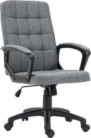 Vinsetto otočná kancelářská židle s nastavitelnou výškou a opěrkami moderním stylem, nosnost 120 kg, pro studium 59x63x96-105,5 cm Tmavě šedá | Aosom