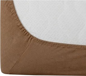 Jersey prostěradlo HIGHFIT hnědé 90 x 200 cm