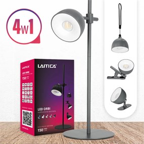 Bezdrátová školní Led stolní lampa Orbi Šedá Usb 4v1 Nastavitelná