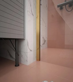 Erga Paris, sprchová zástěna Walk-In 90x200 cm, 8mm čiré sklo, zlatý matný profil, ERG-V02-PARIS-090x200-CL-GB