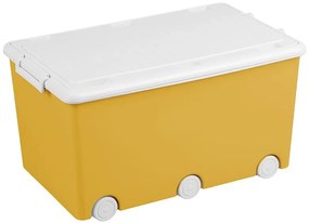 TEGA víceúčelový box na hračky na kolečkách žlutá