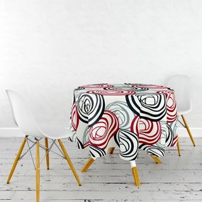Ervi dekorační ubrus na stůl kulatý - Retro Spirály