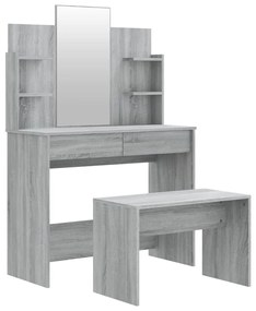 vidaXL Toaletní stolek sada šedý sonoma 96 x 40 x 142 cm