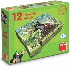 DINO Krtek a přátelé / Kubus dřevěné kostky / 12 dílků / od 3 let